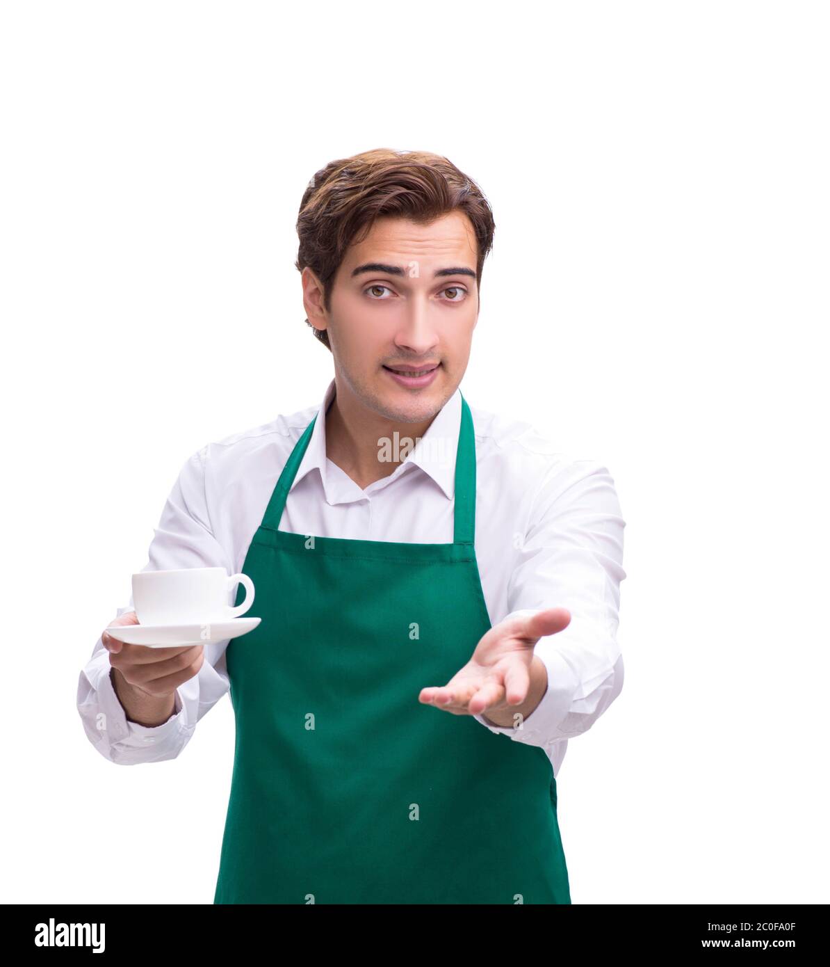 Smiling handsome barista taking hi-res stock photography and images - Alamy