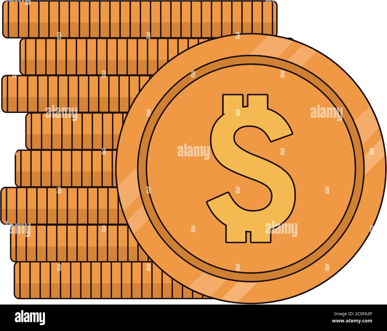 coins money dollars isolated icons vector illustration design Stock ...