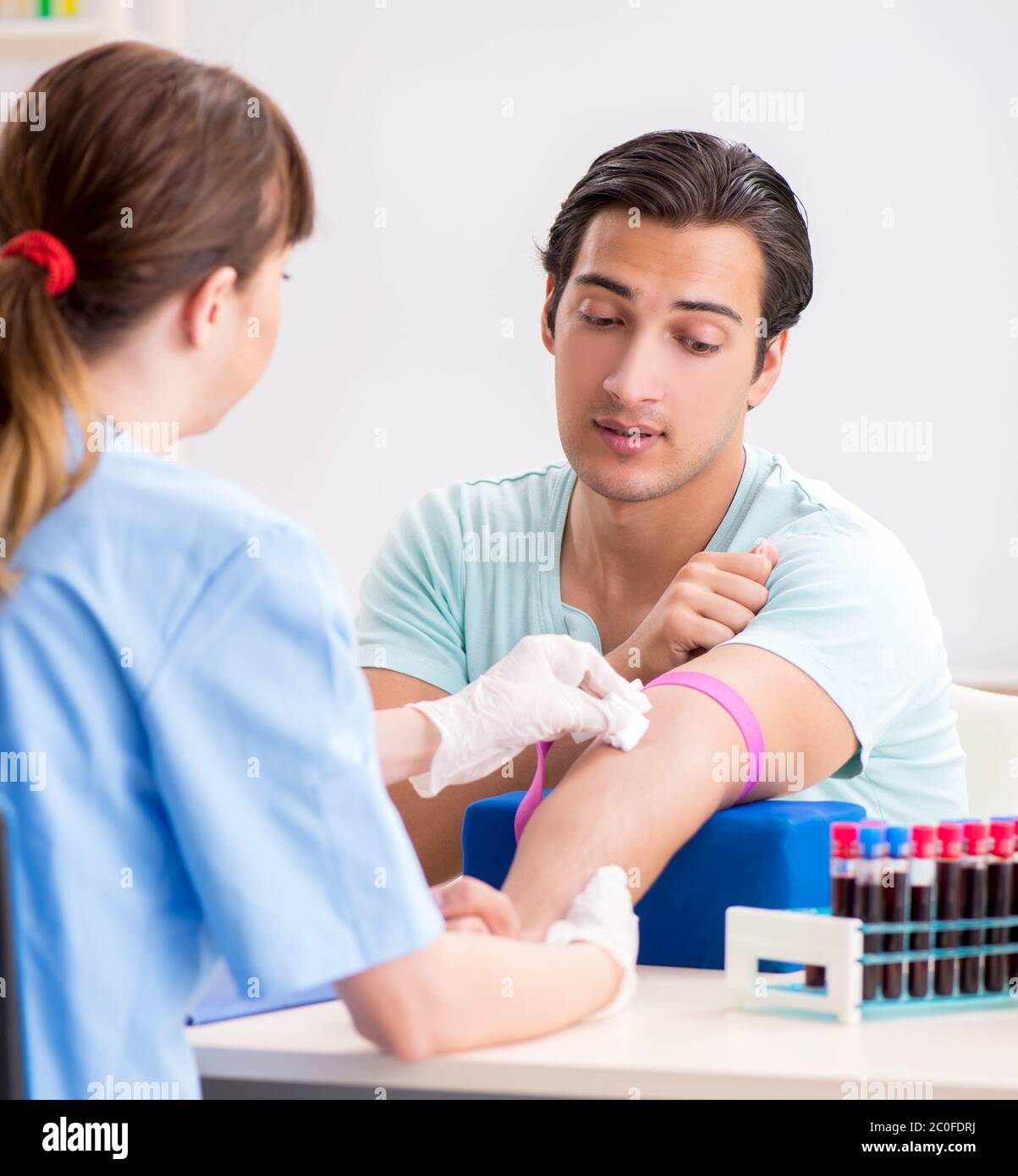 The young patient during blood test sampling procedure Stock Photo - Alamy