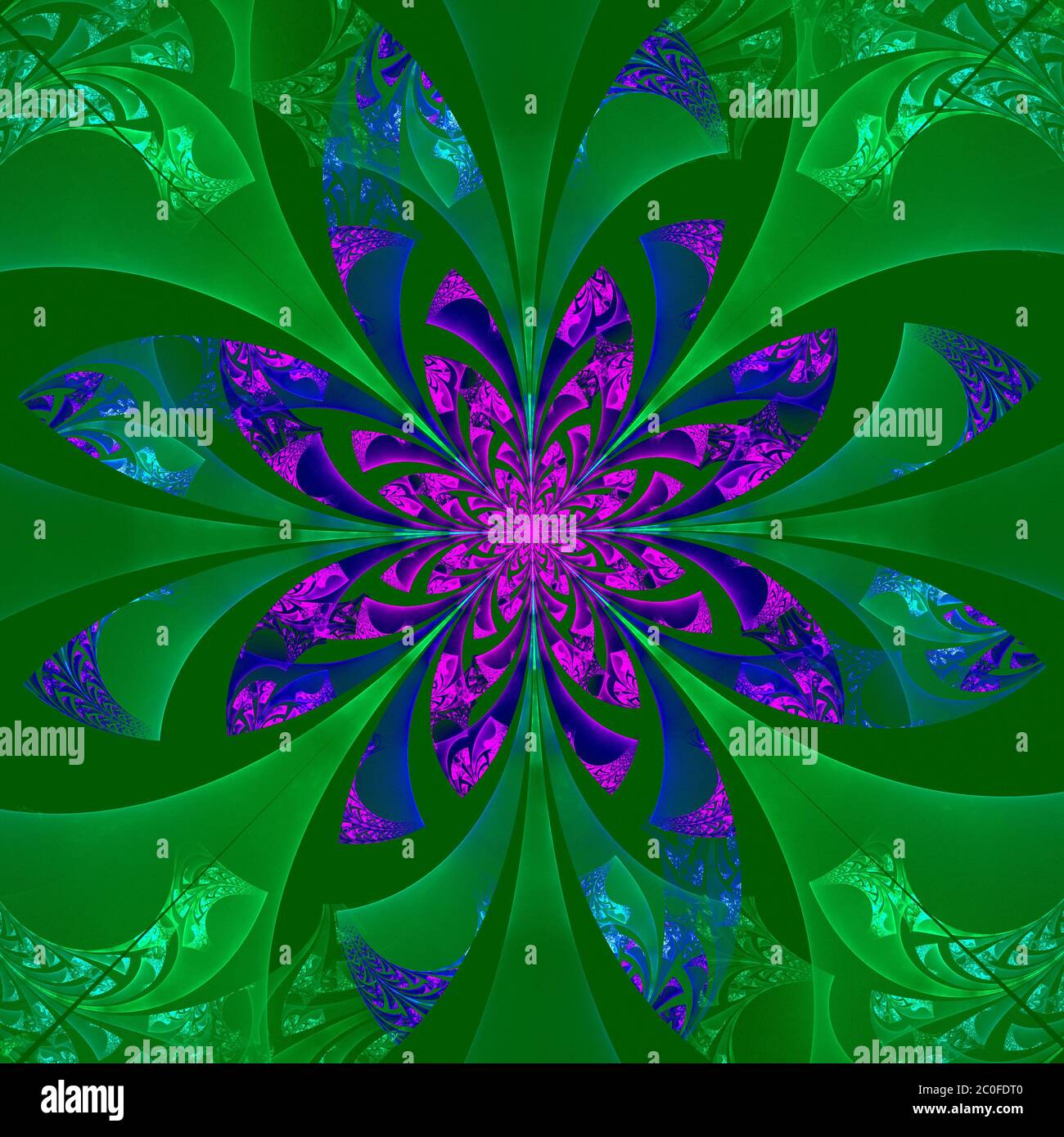 Fabulous symmetrical flower pattern. Computer generated graphics Stock ...
