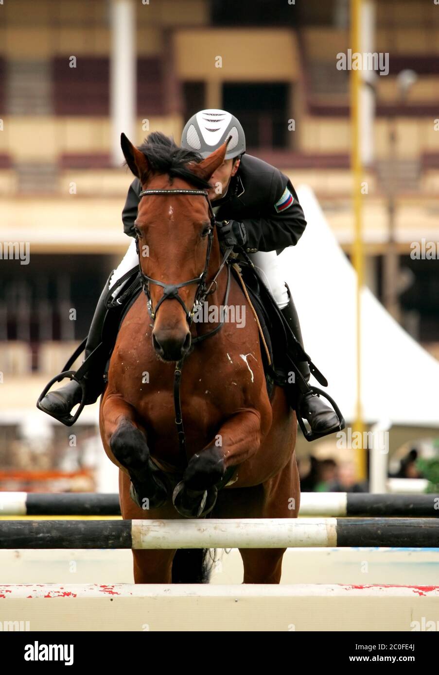 Jump through an obstacle Stock Photo - Alamy
