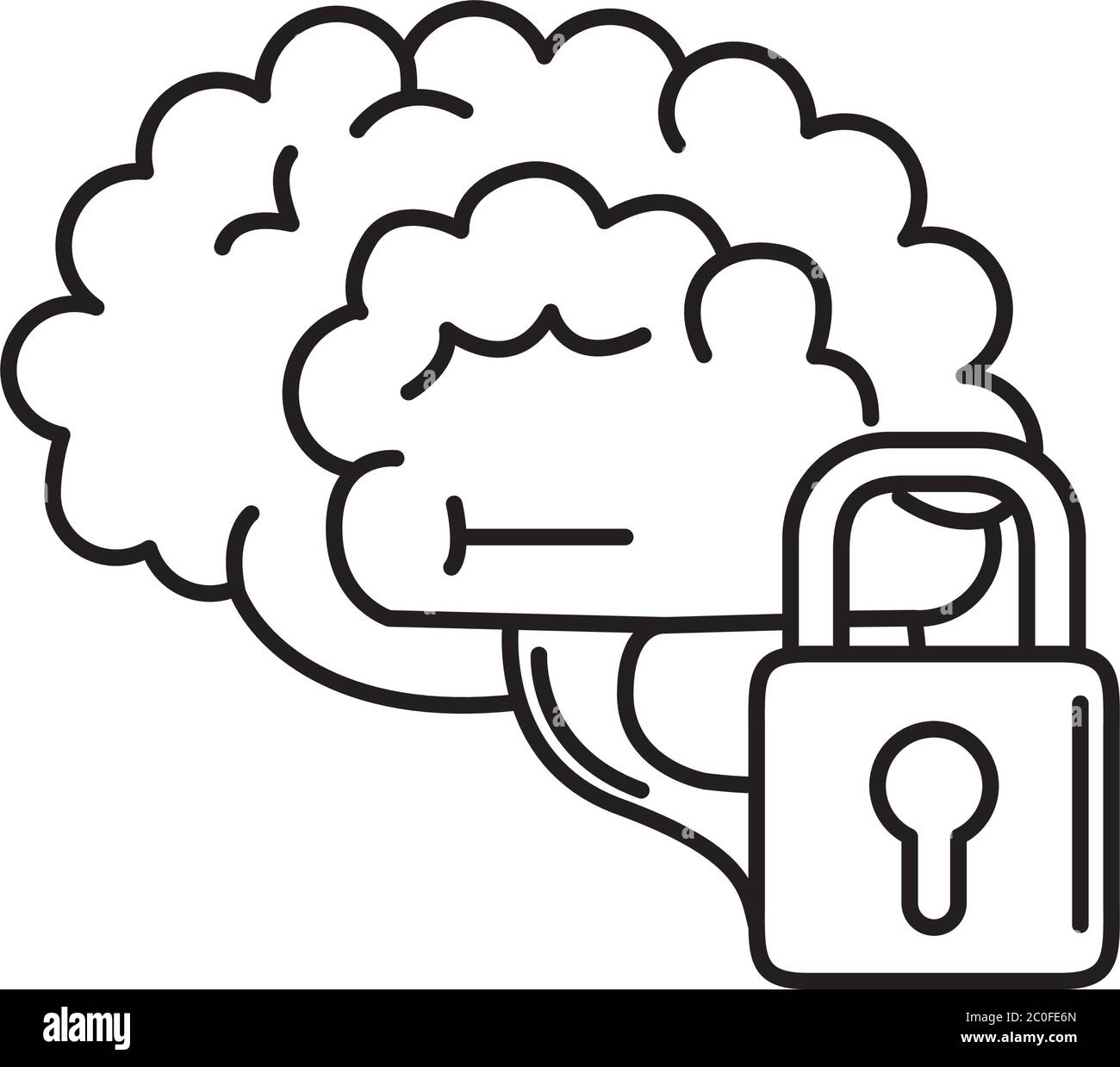 alzheimer disease, brain lock apathy, decrease in mental human ability ...