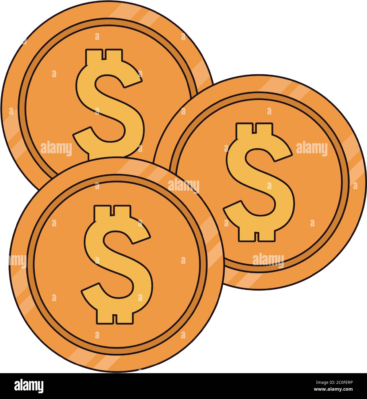 coins money dollars isolated icons vector illustration design Stock ...