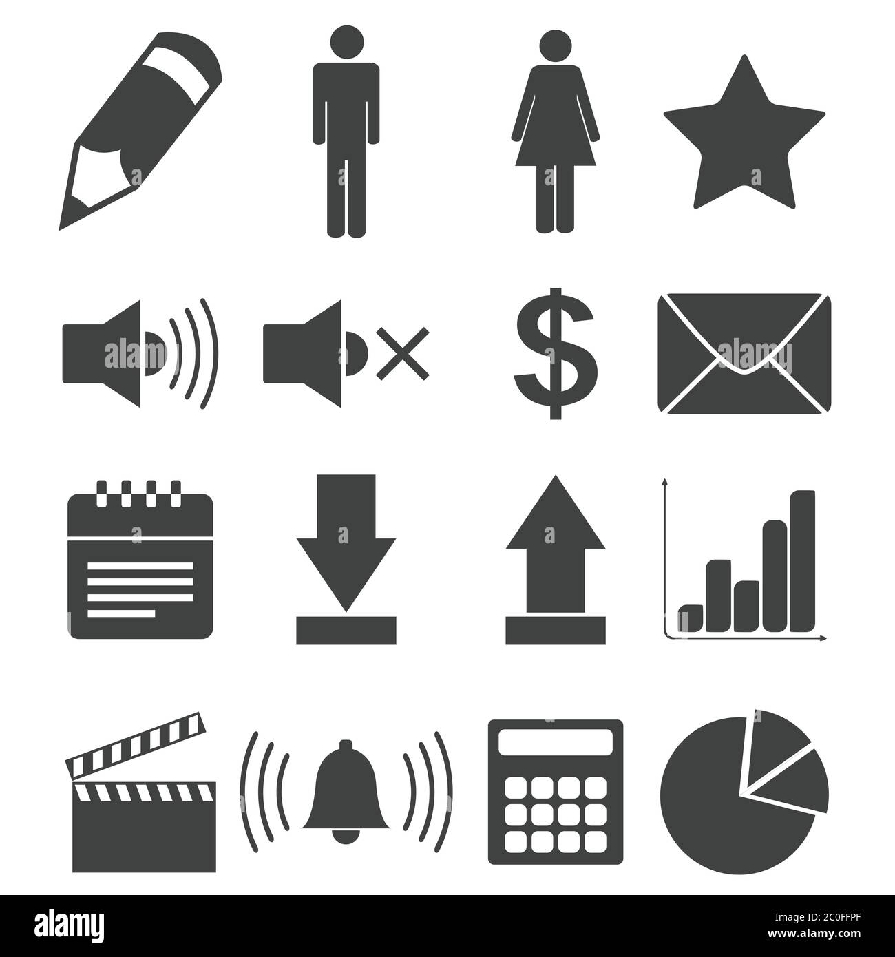 Simple black icon set 7 Stock Photo - Alamy
