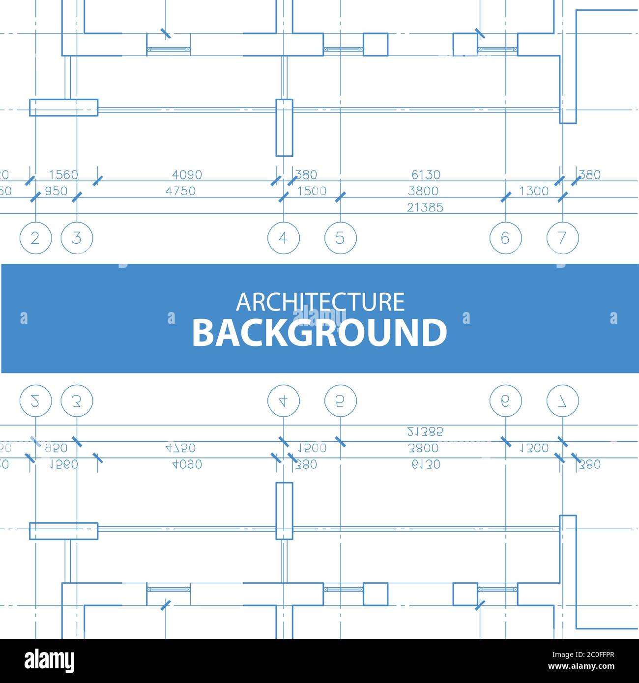 Architecture reflected blueprint background Stock Photo - Alamy