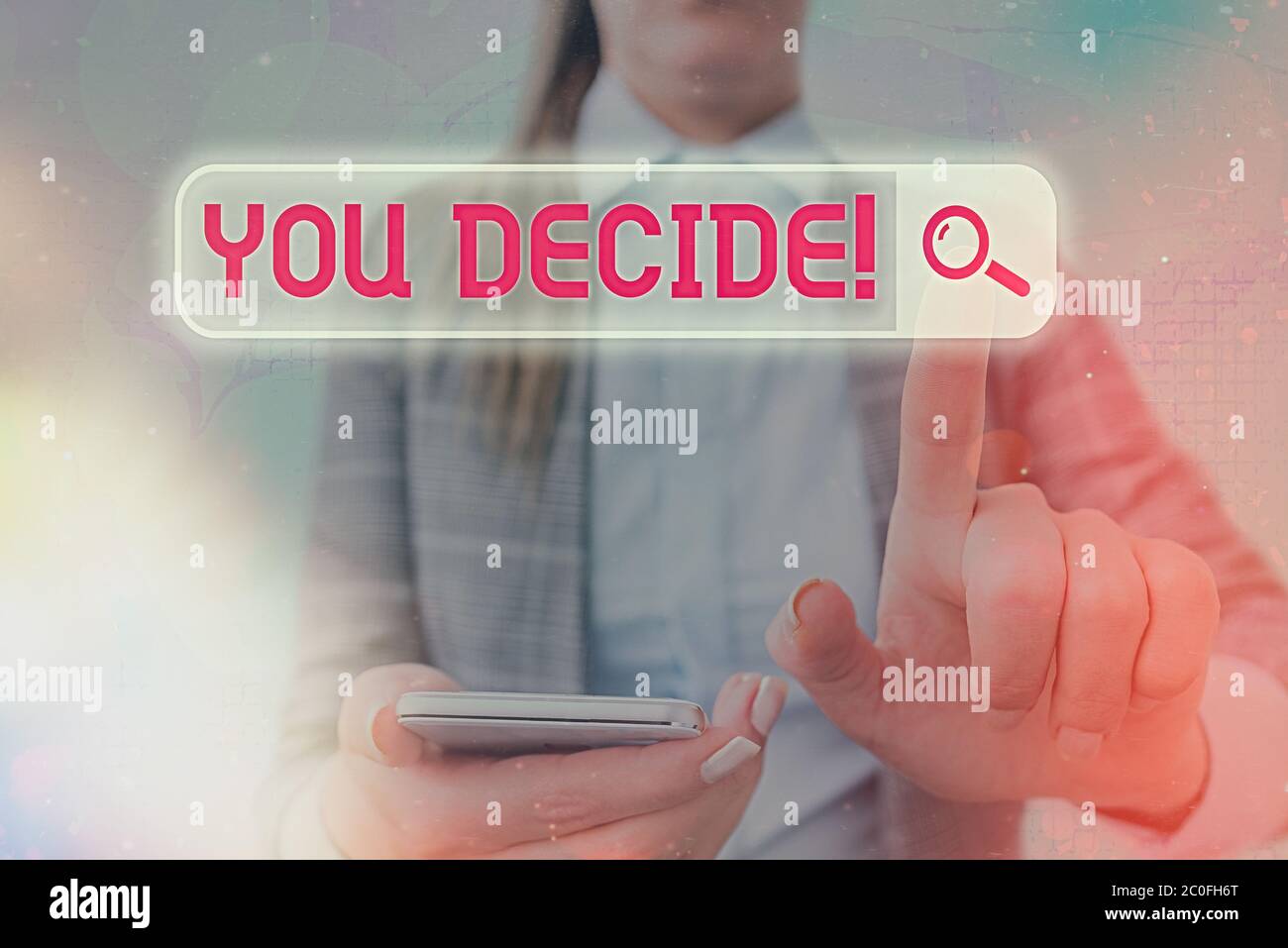 Text sign showing You Decide. Business photo text giving a chance to ...