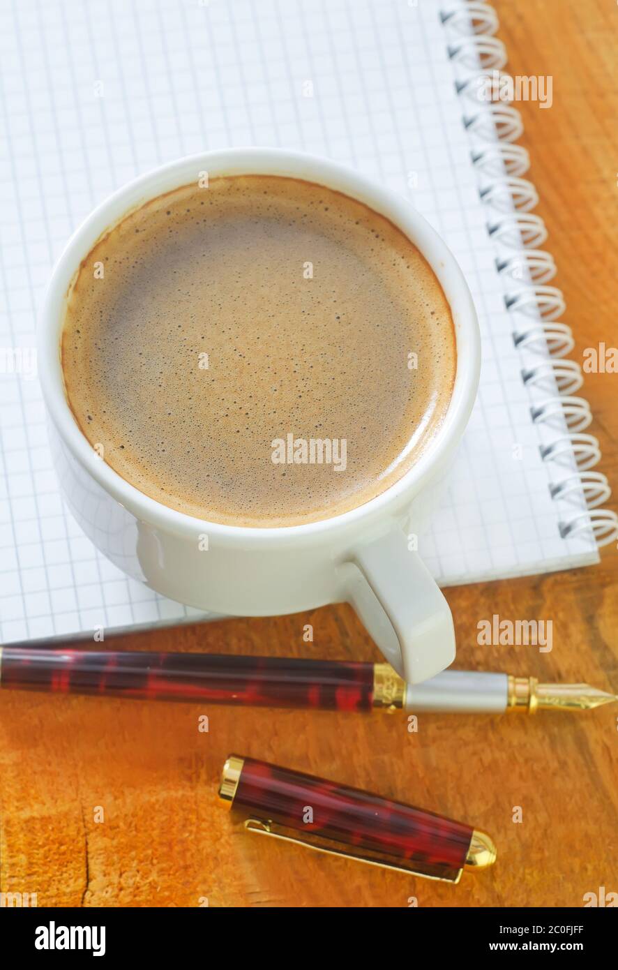 coffee and note Stock Photo - Alamy