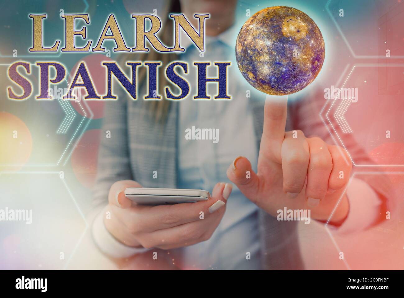 Handwriting text Learn Spanish. Conceptual photo to train writing and ...