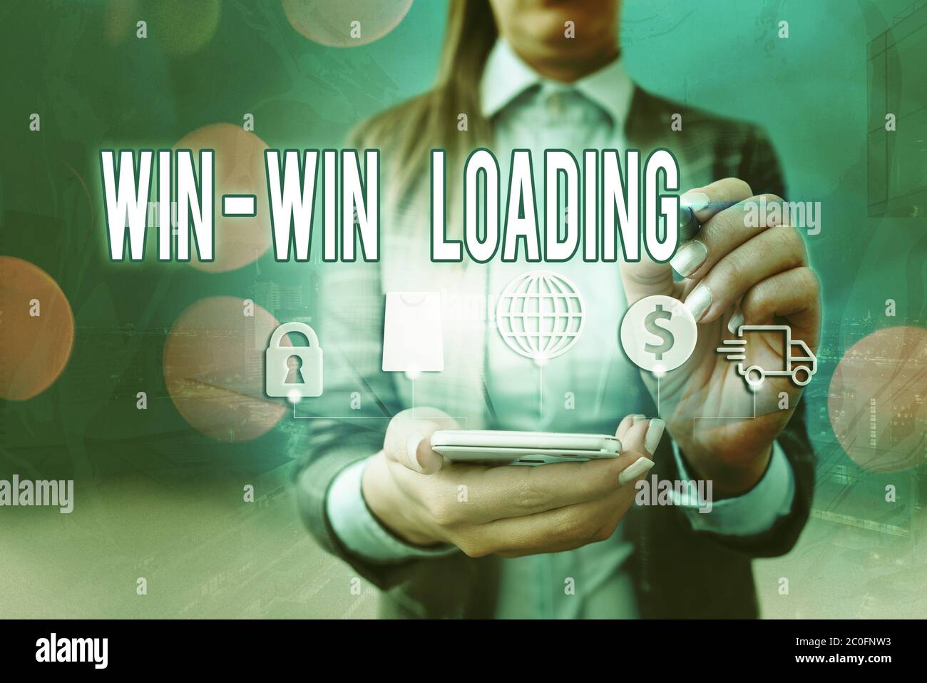 Handwriting text writing Win win Loading. Conceptual photo advantageous ...