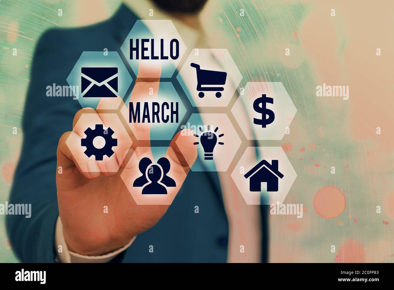 Writing note showing Hello March. Business concept for a greeting ...