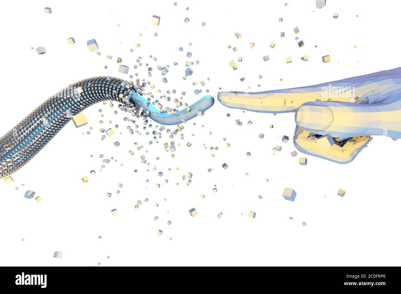 Artificial intelligence finger and network data transmission Stock ...