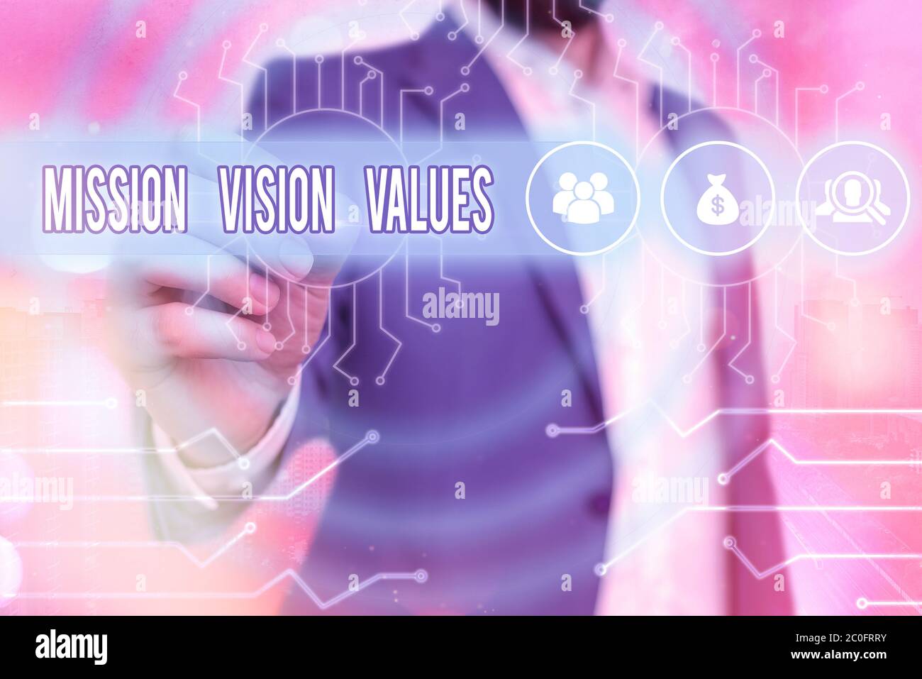 Text sign showing Mission Vision Values. Business photo showcasing ...