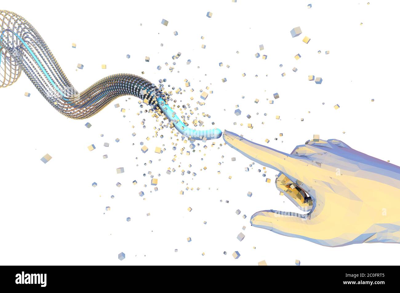 Artificial intelligence finger and network data transmission Stock ...