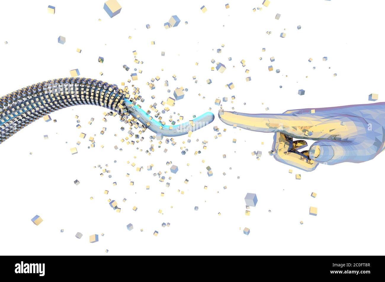 Artificial intelligence finger and network data transmission Stock ...