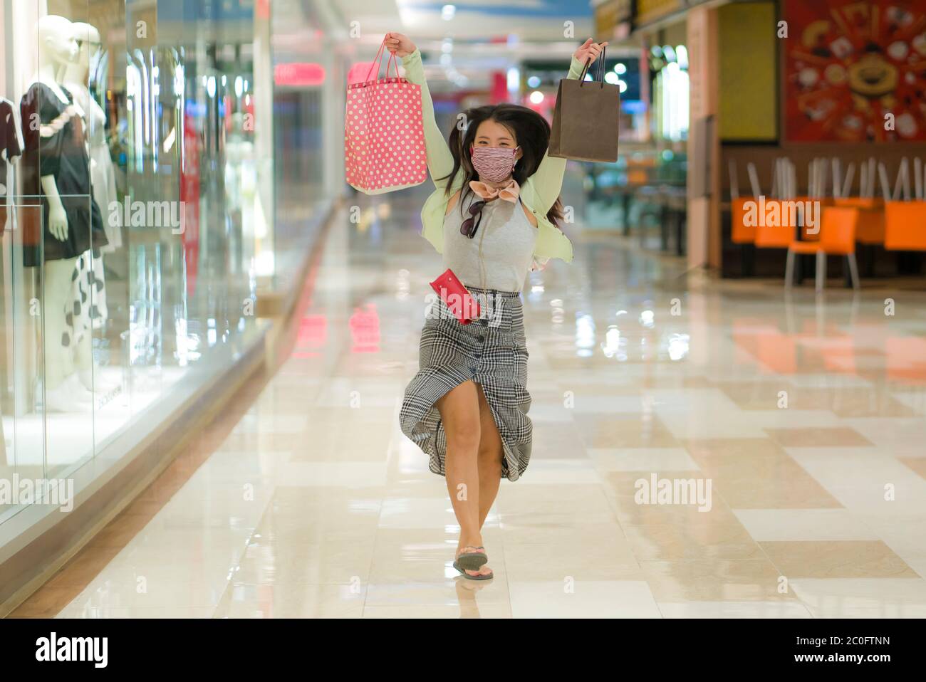New normal habits - young attractive and happy Asian Japanese woman at ...