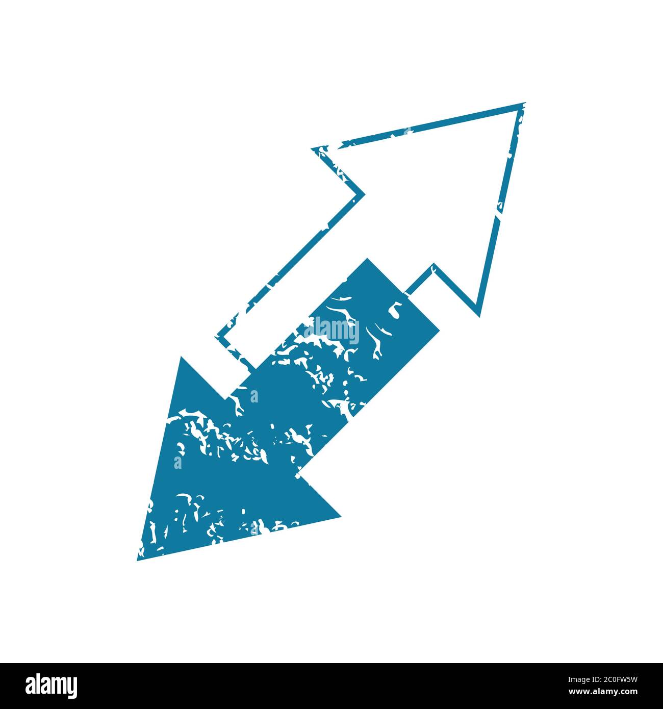 Grunge tilted arrows icon Stock Photo - Alamy