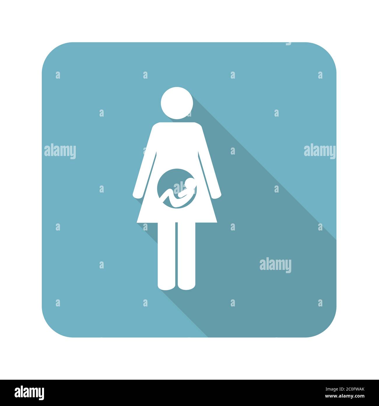Square pregnant woman icon Stock Photo - Alamy