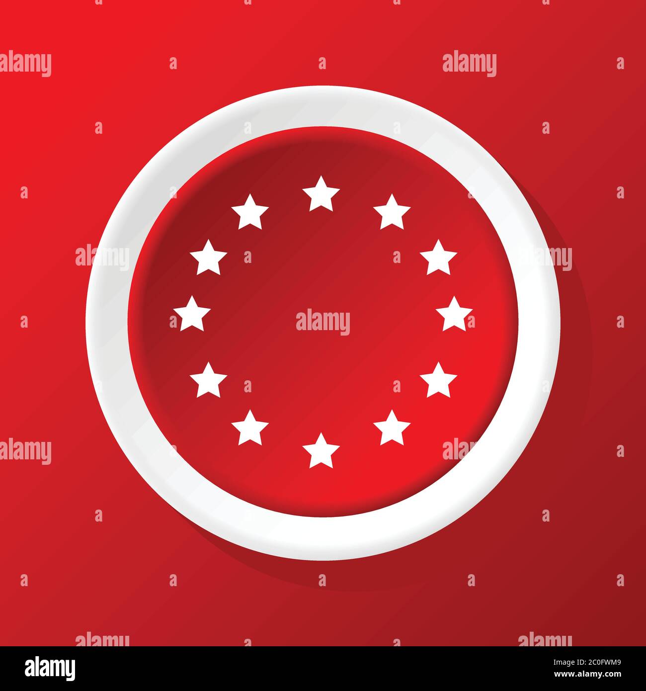 EU symbol icon on red Stock Photo - Alamy