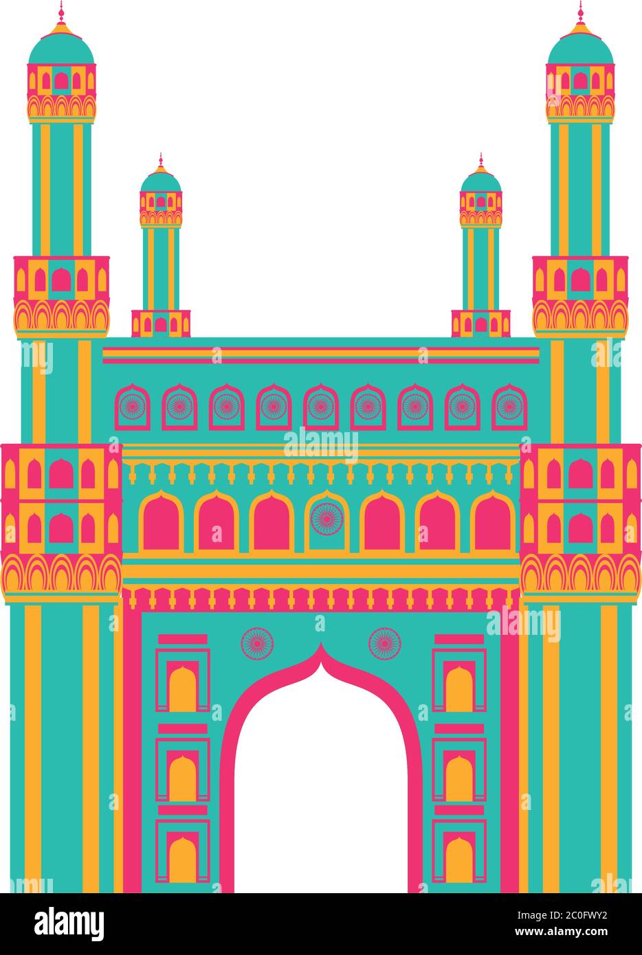 indian towers and frame temple structure icon vector illustration ...