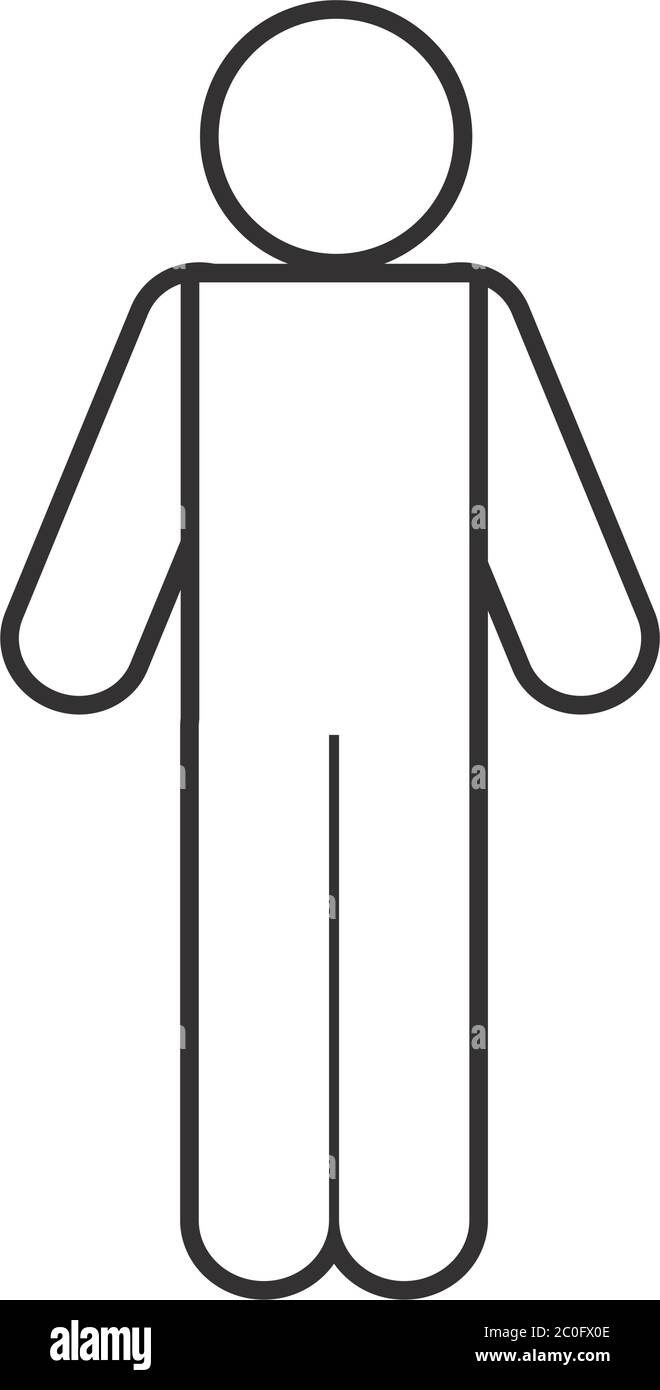 pictogram man icon over white background, line style, vector ...