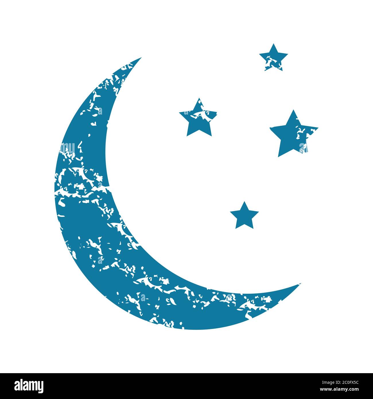 Crescent moon grunge icon Stock Photo - Alamy