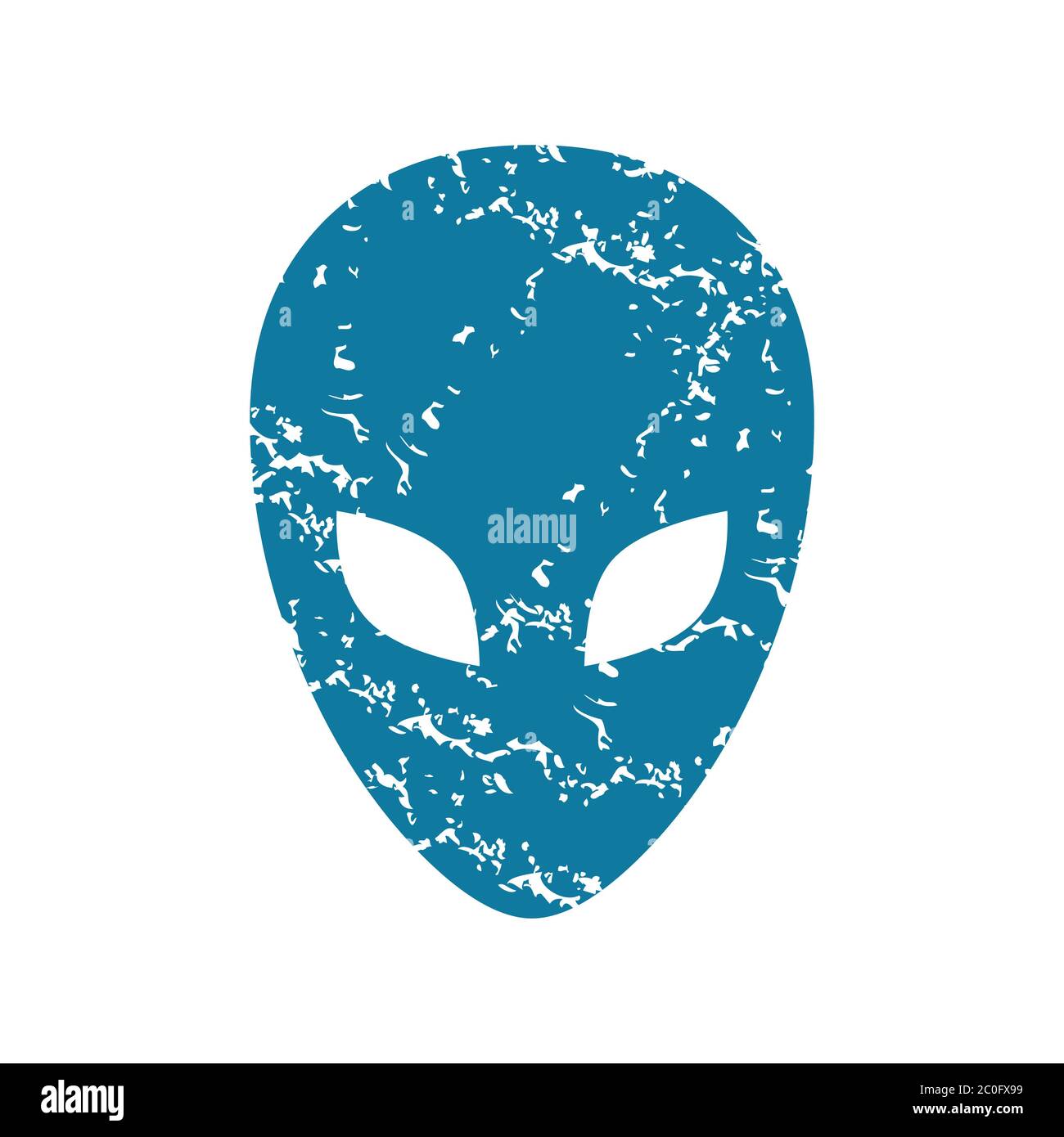 Grunge alien face icon Stock Photo - Alamy