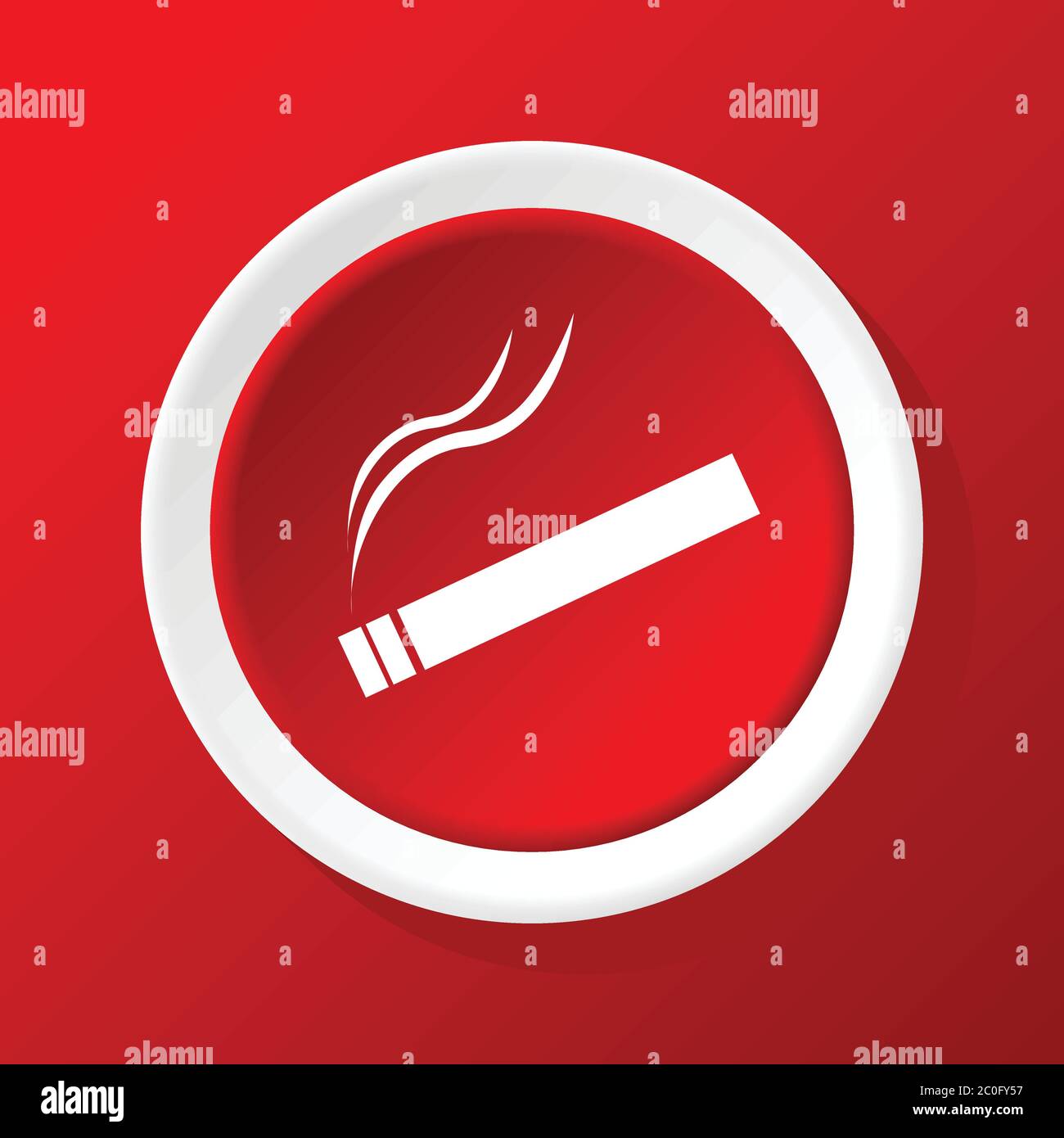 Burning cigarette icon on red Stock Photo - Alamy
