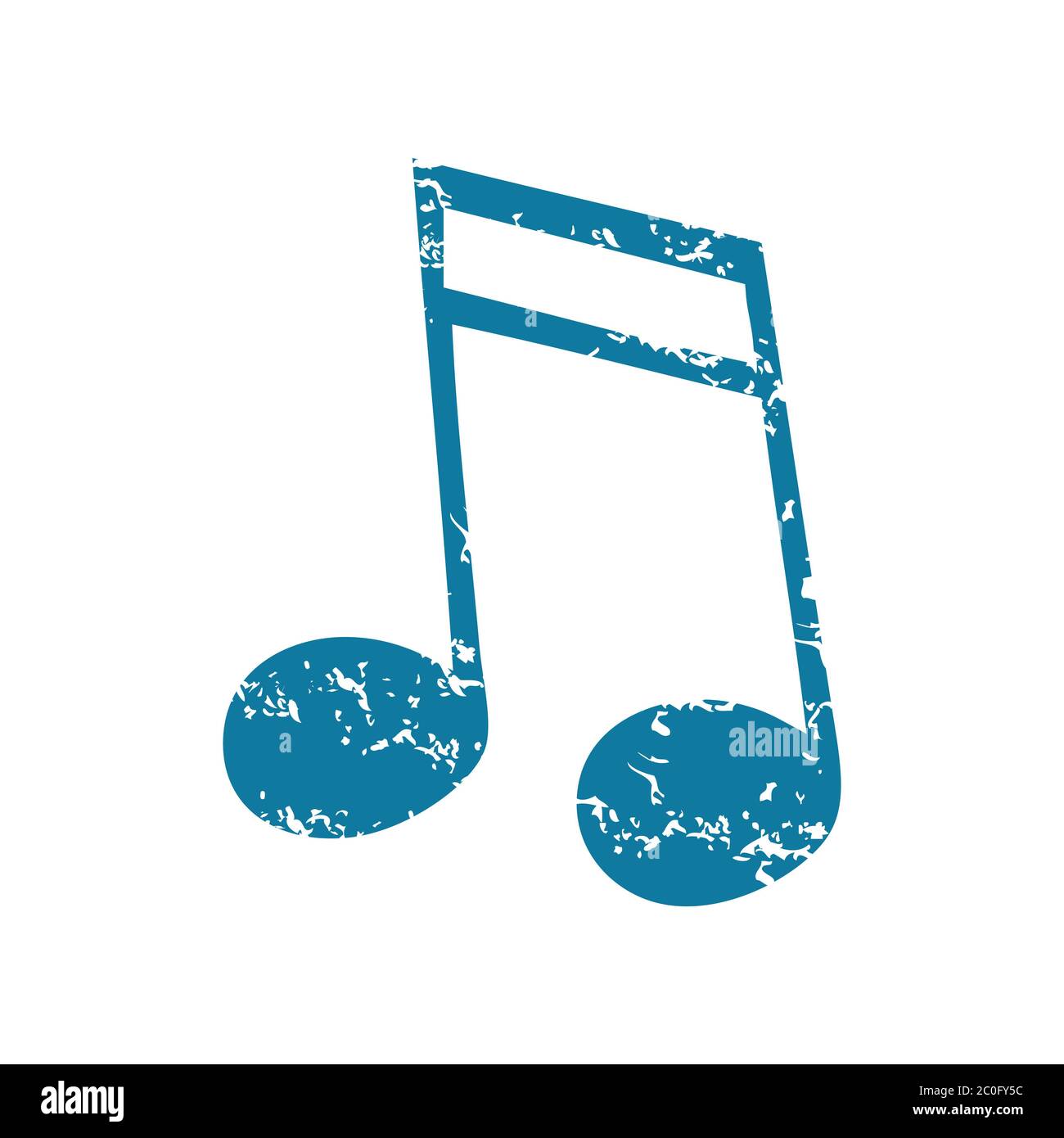 Sixteenth note grunge icon Stock Photo - Alamy