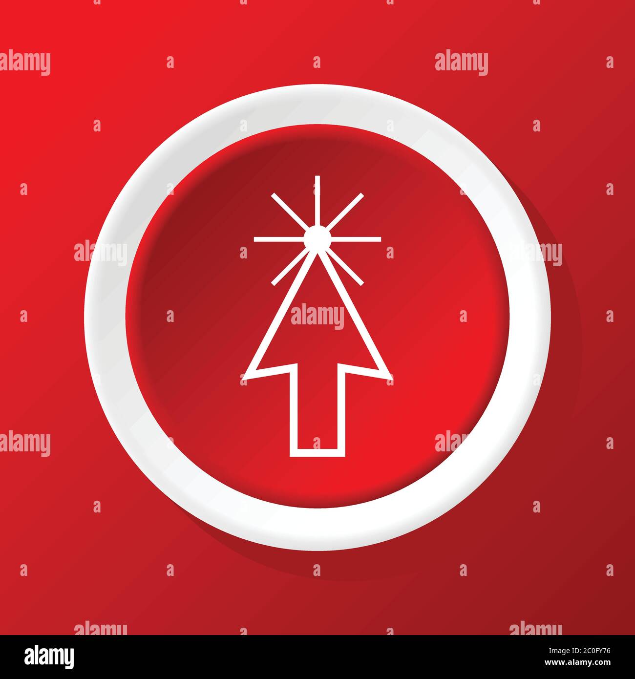 Arrow cursor icon on red Stock Photo - Alamy