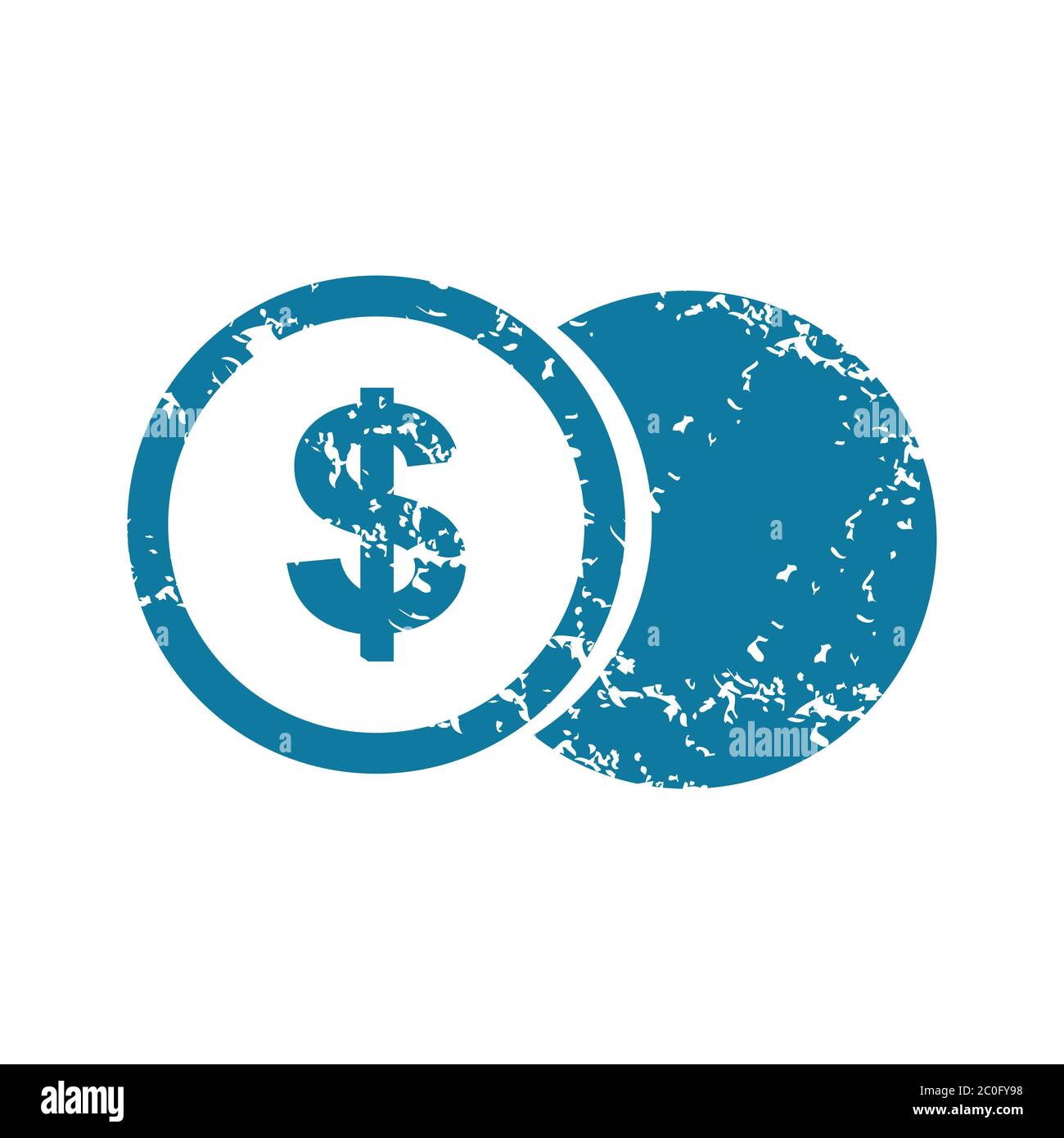 Grunge dollar coin icon Stock Photo - Alamy
