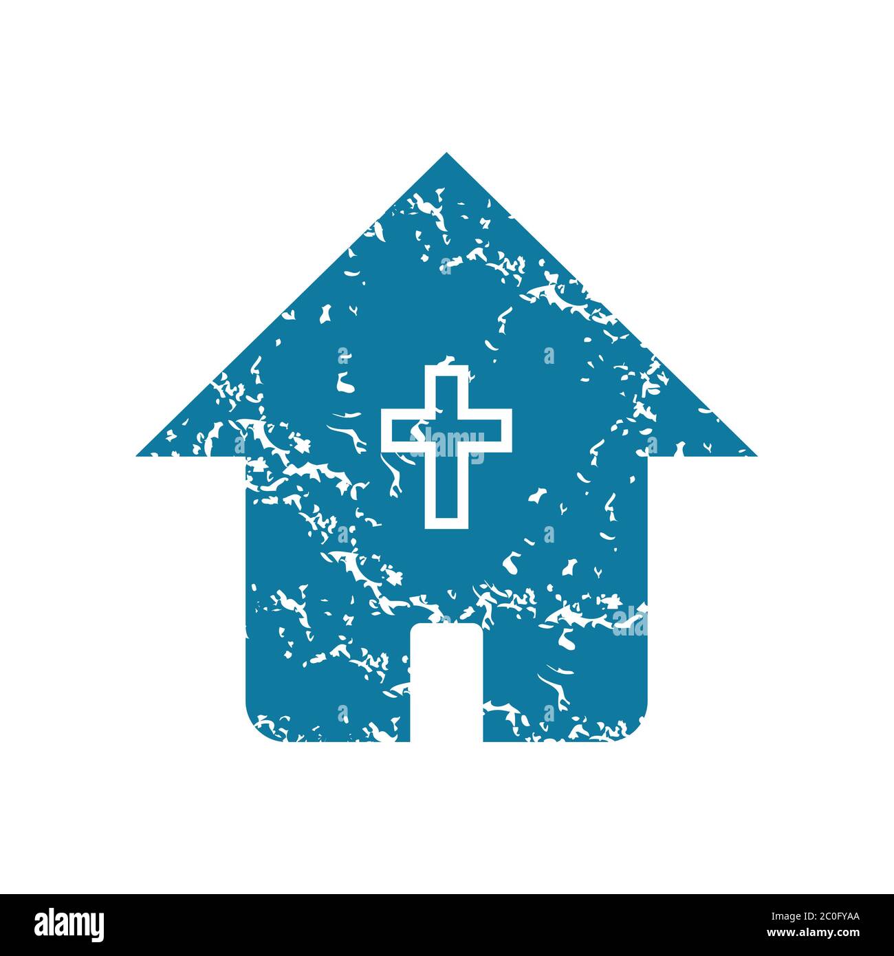 Grunge christian house icon Stock Photo - Alamy