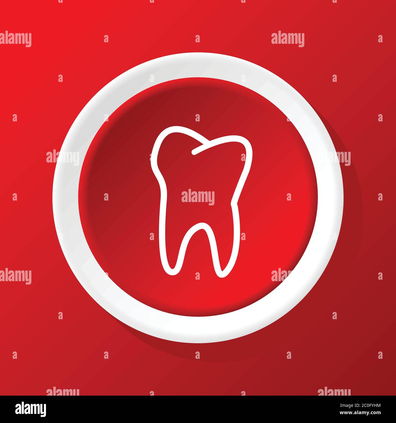 Tooth icon on red Stock Photo - Alamy