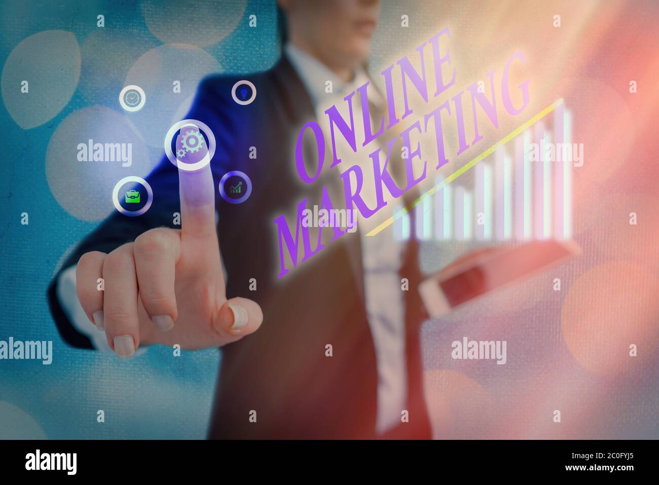 Word writing text Online Marketing. Business photo showcasing practice ...