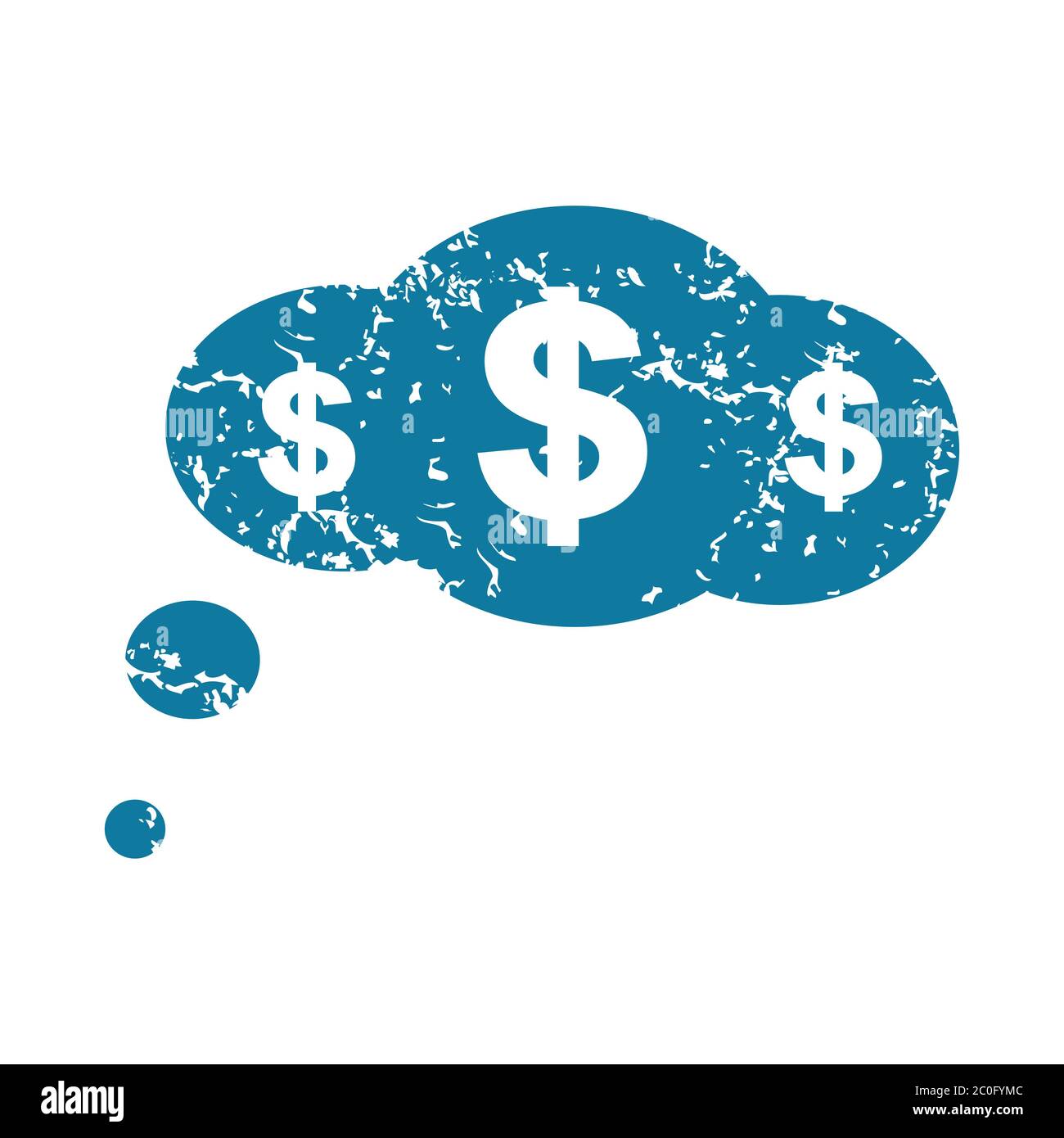 Grunge money thought icon Stock Photo - Alamy
