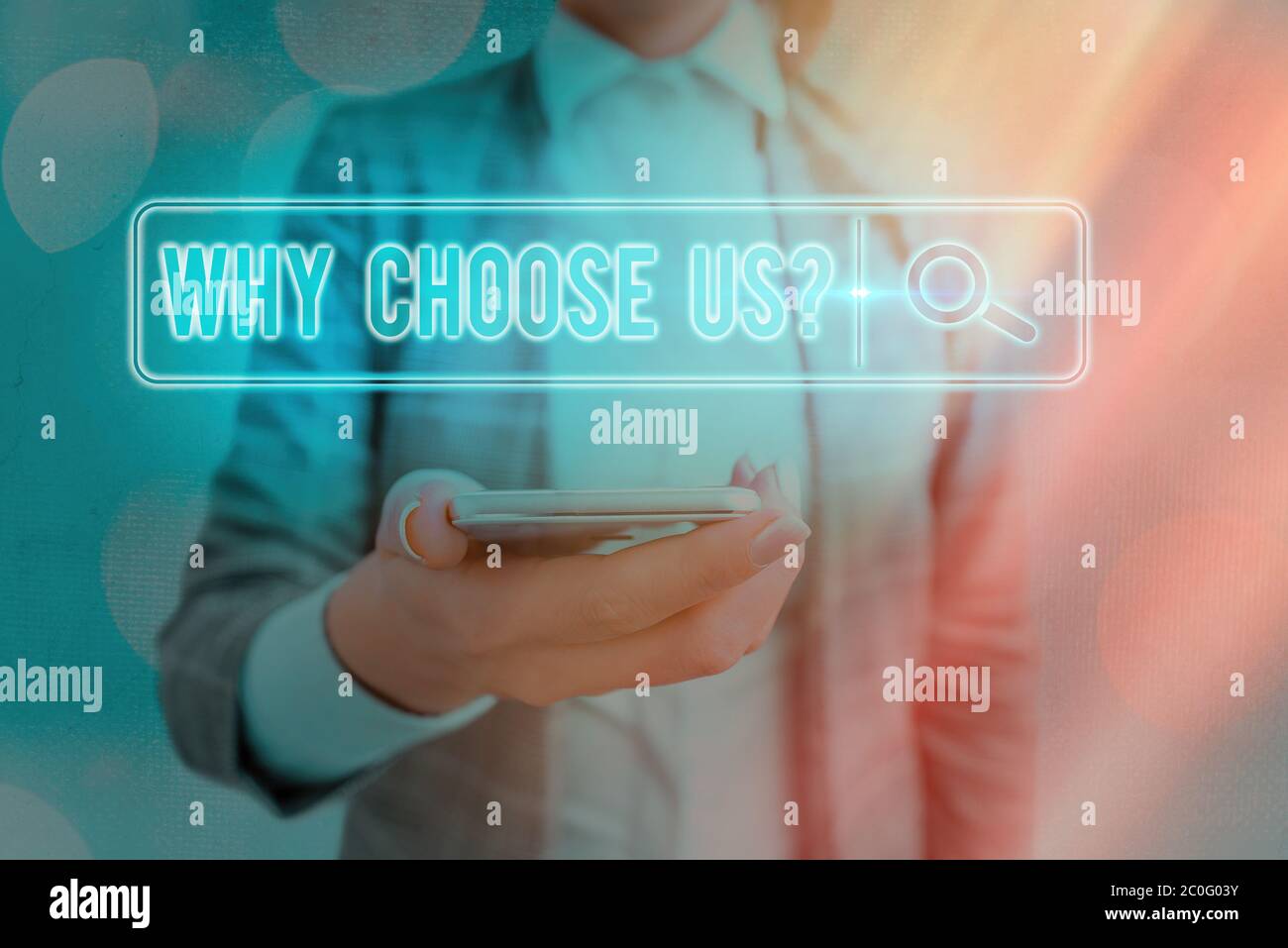 Text sign showing Why Choose Us Question. Business photo showcasing ...