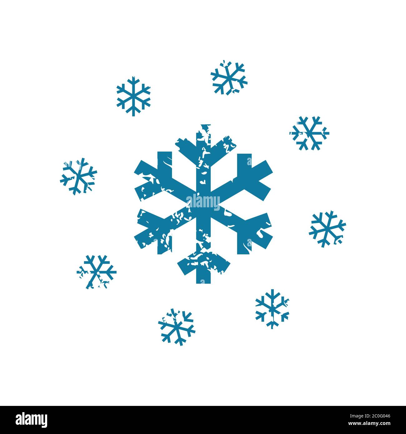 Grunge snowing icon Stock Photo - Alamy