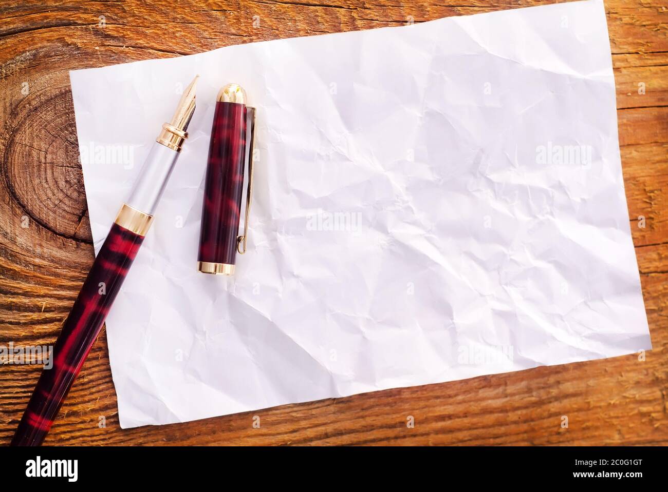 sheet for note and pen Stock Photo - Alamy