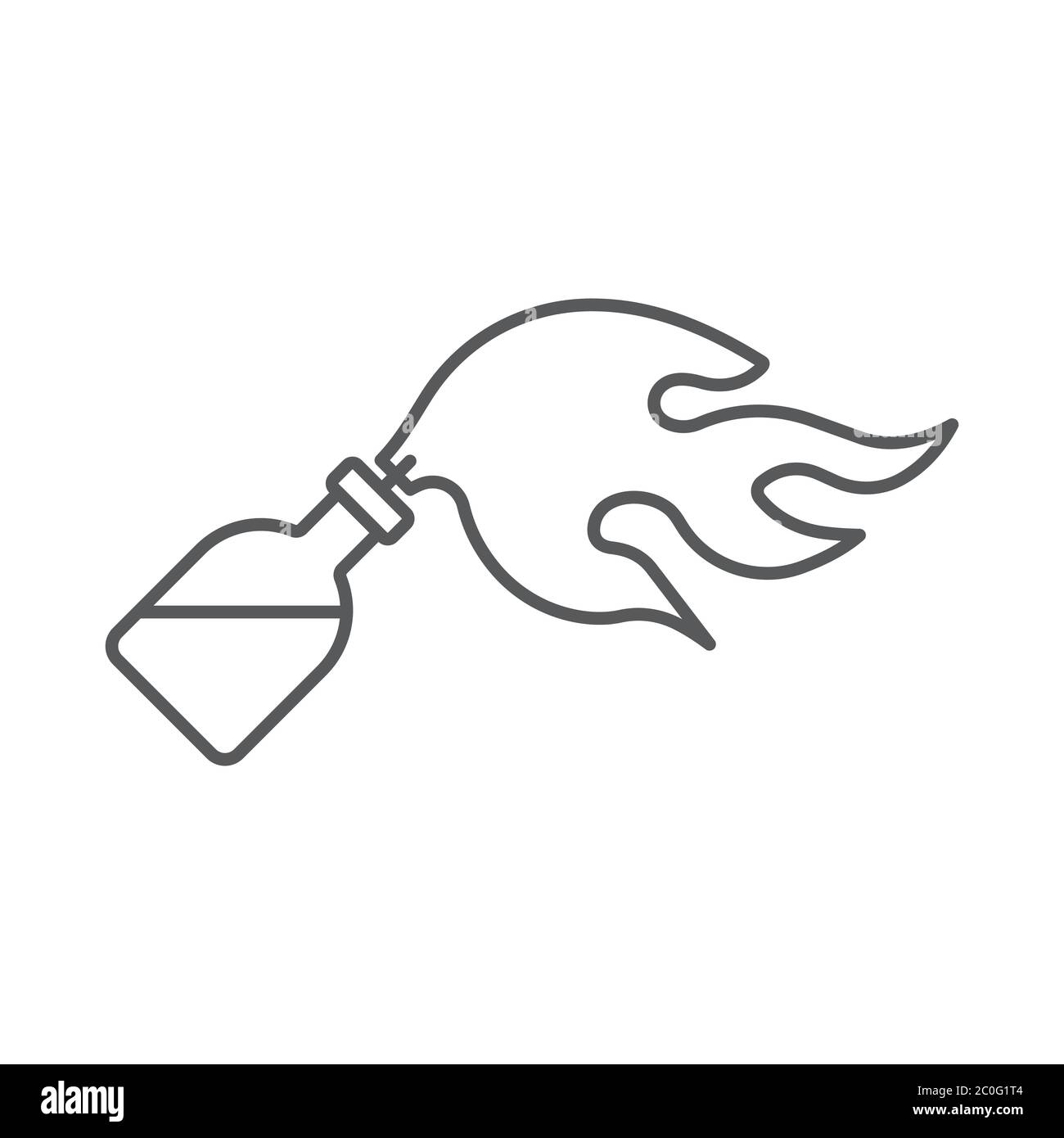 Fire cocktail bottle or molotov vector icon symbol weapon isolated on ...