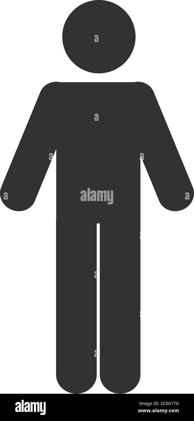 pictogram man icon over white background, silhouette style, vector ...