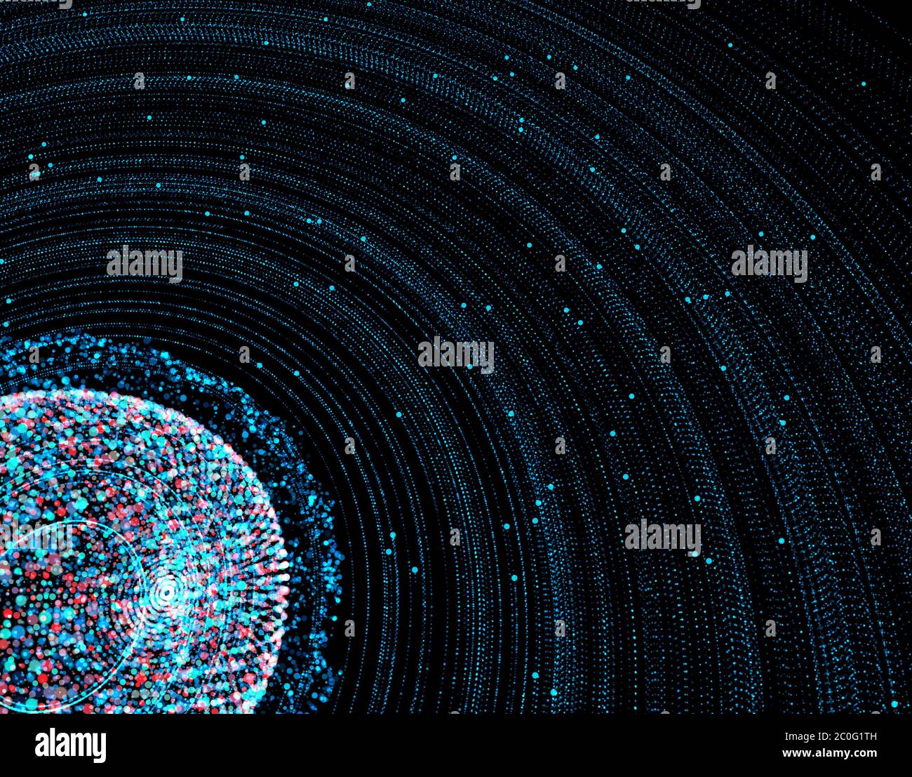Technology particle planet Stock Photo - Alamy