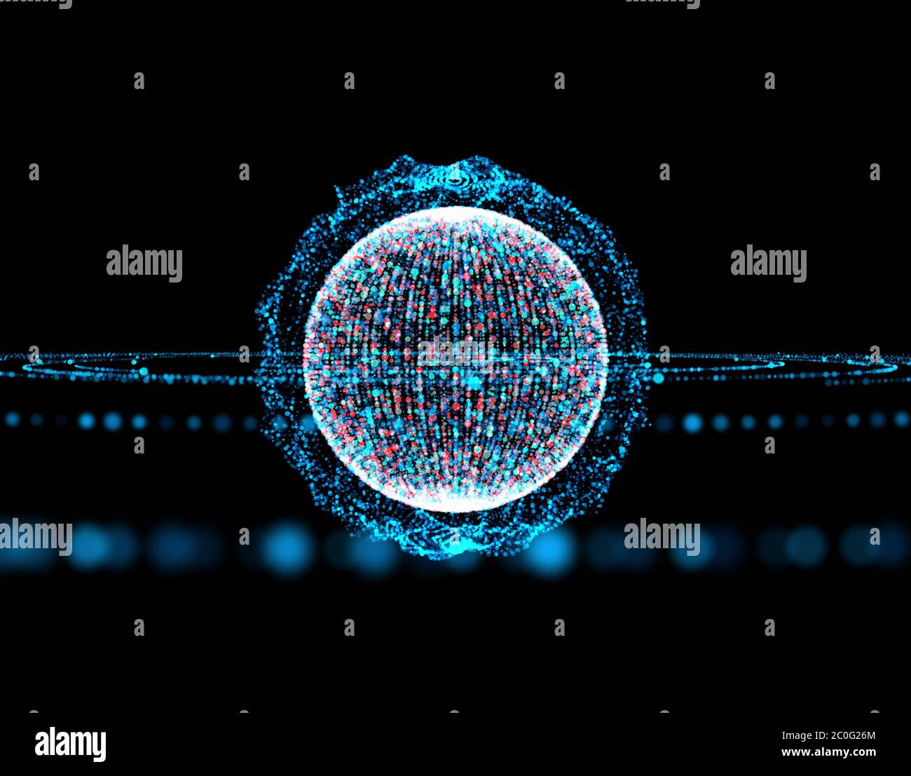 Technology particle planet Stock Photo - Alamy