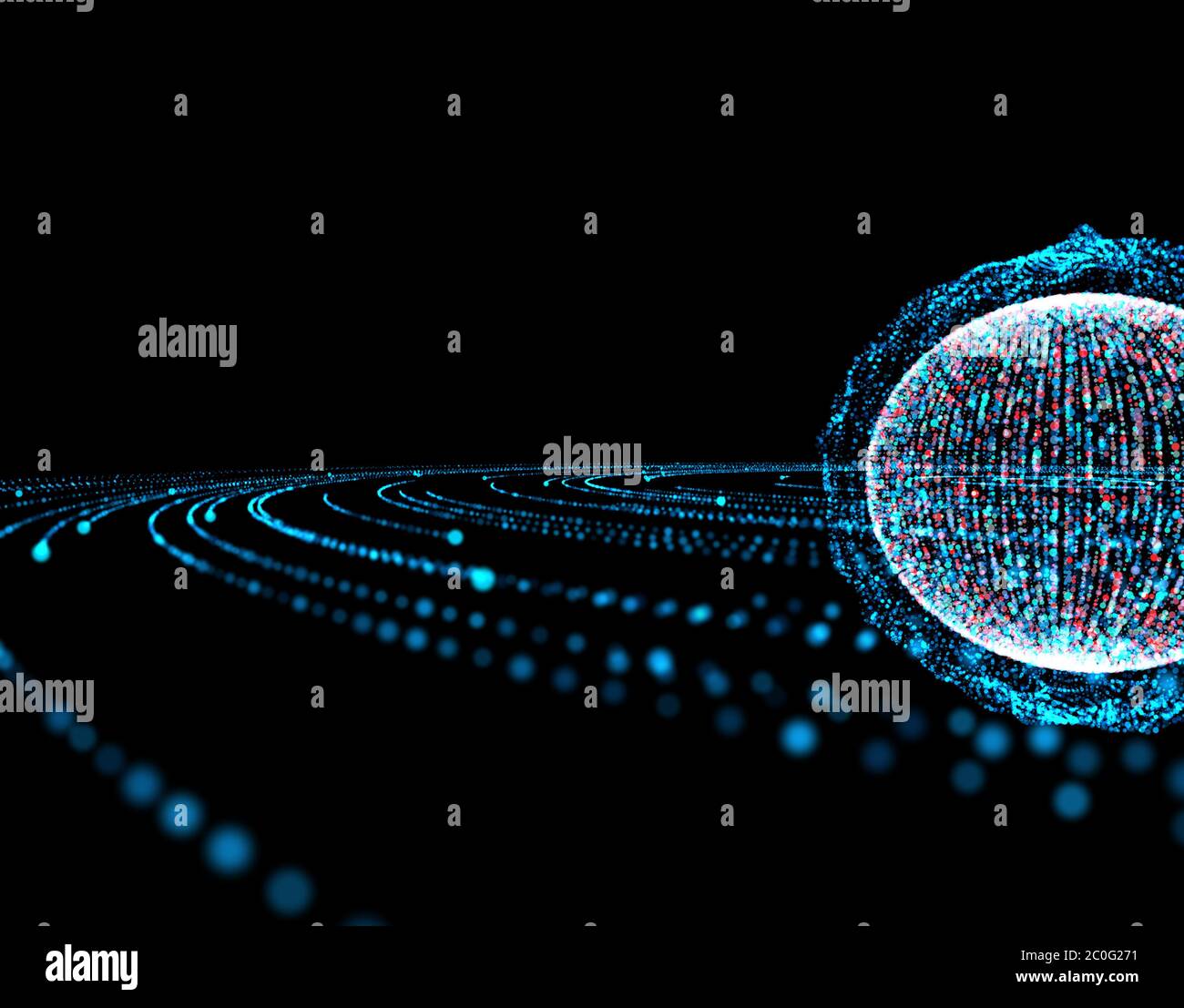 Technology particle planet Stock Photo - Alamy