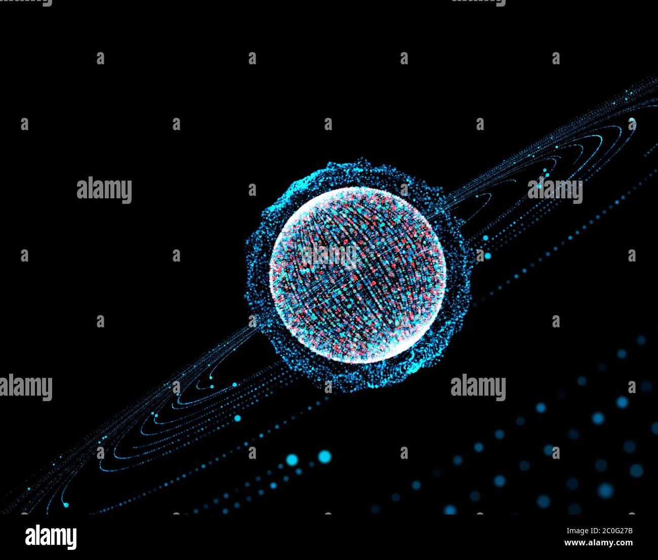 Technology particle planet Stock Photo - Alamy