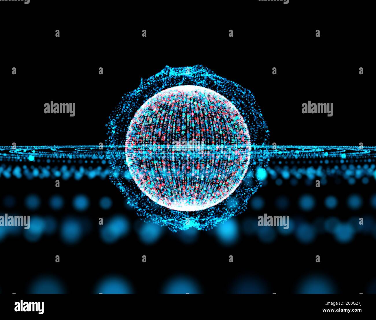 Technology particle planet Stock Photo - Alamy