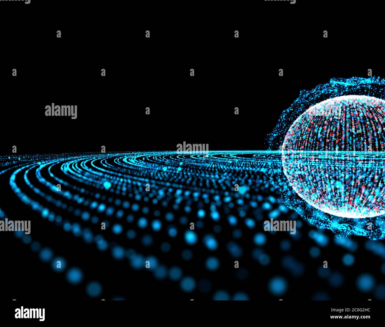 Technology particle planet Stock Photo - Alamy