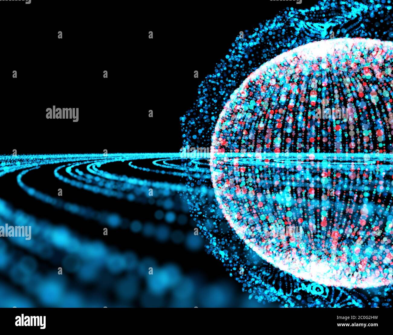 Technology particle planet Stock Photo - Alamy