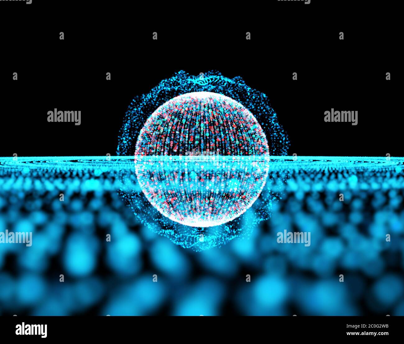 Technology particle planet Stock Photo - Alamy