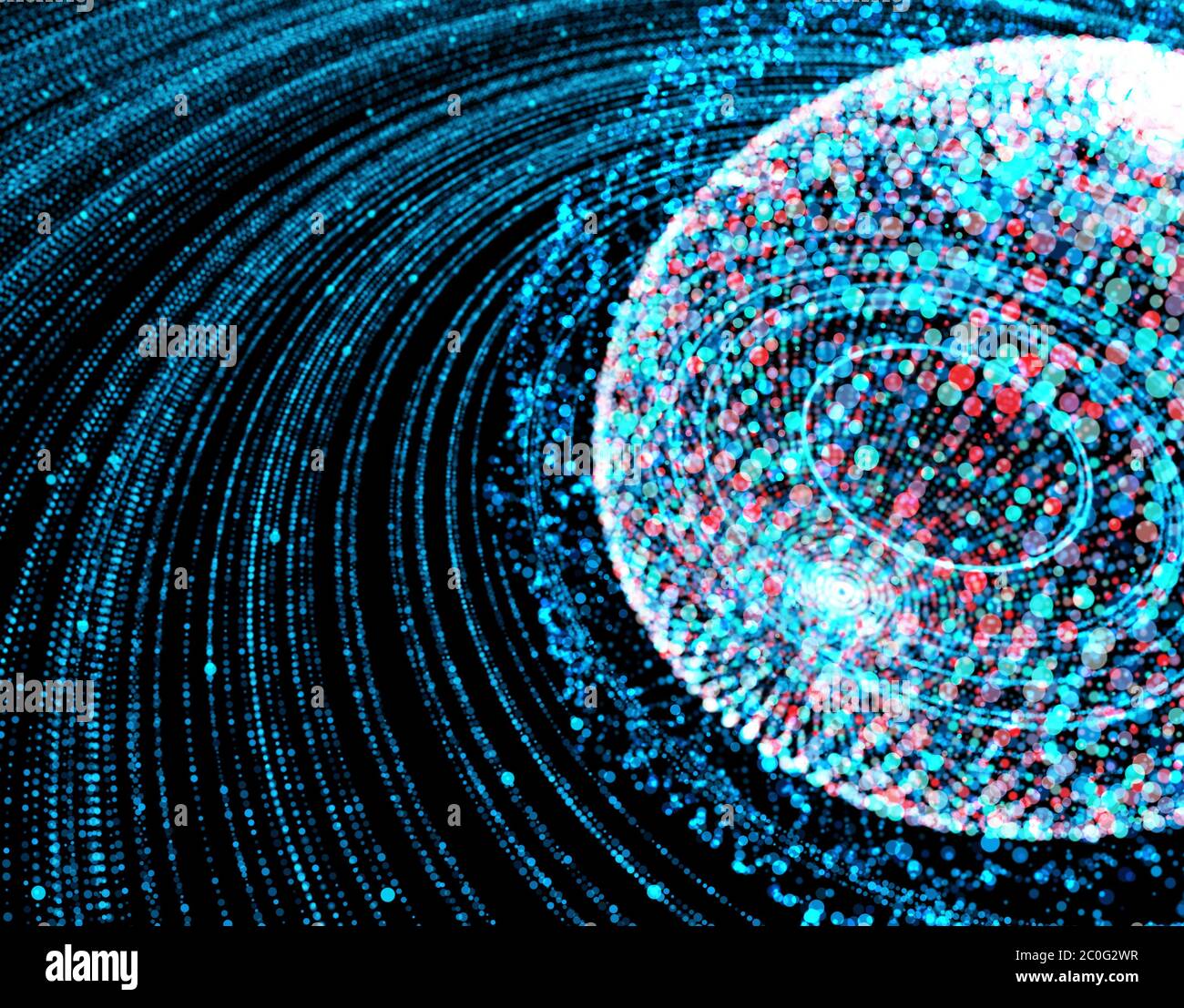 Technology particle planet Stock Photo - Alamy