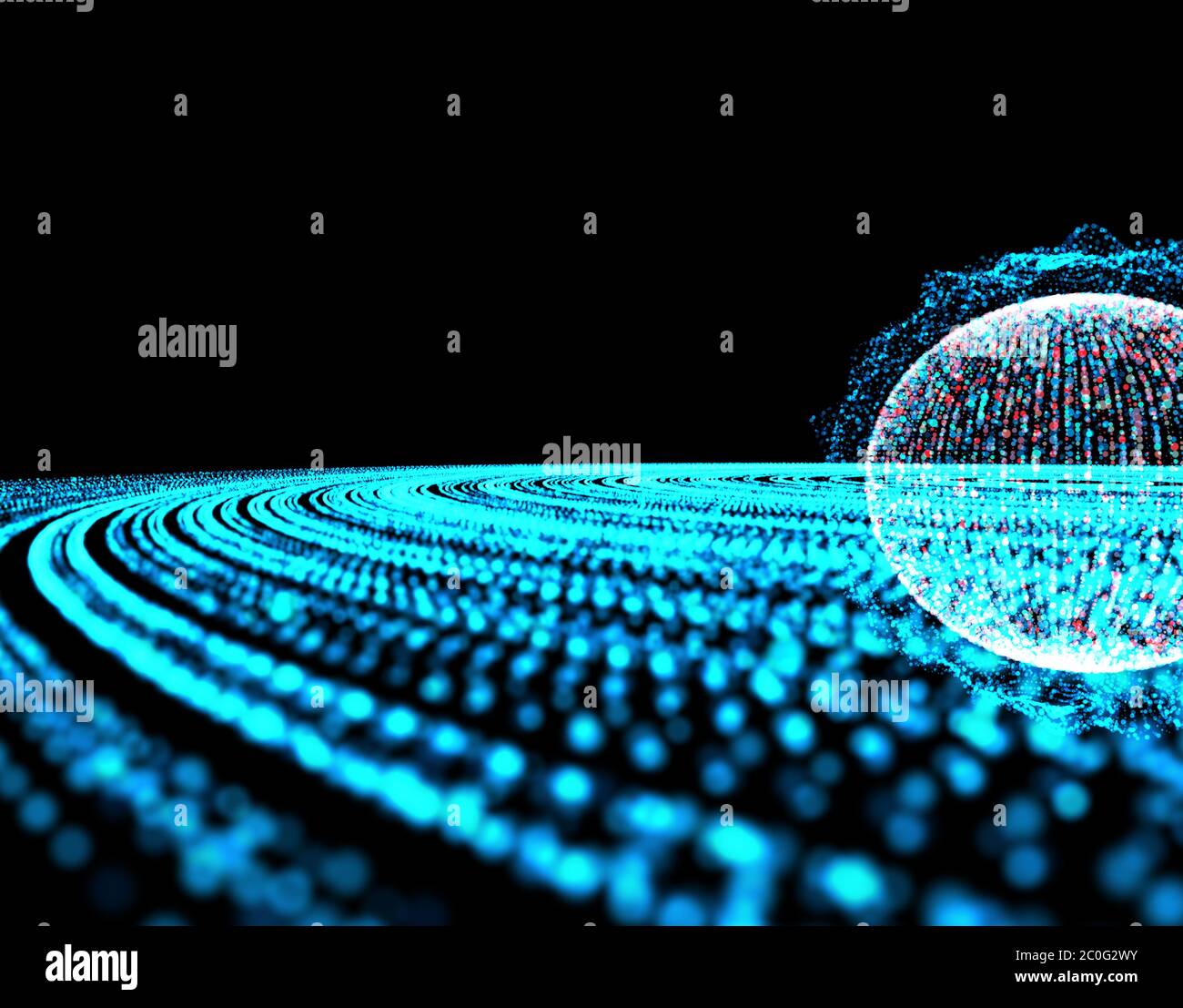 Technology particle planet Stock Photo - Alamy