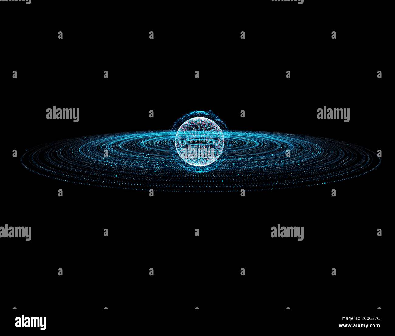 Technology particle planet Stock Photo - Alamy